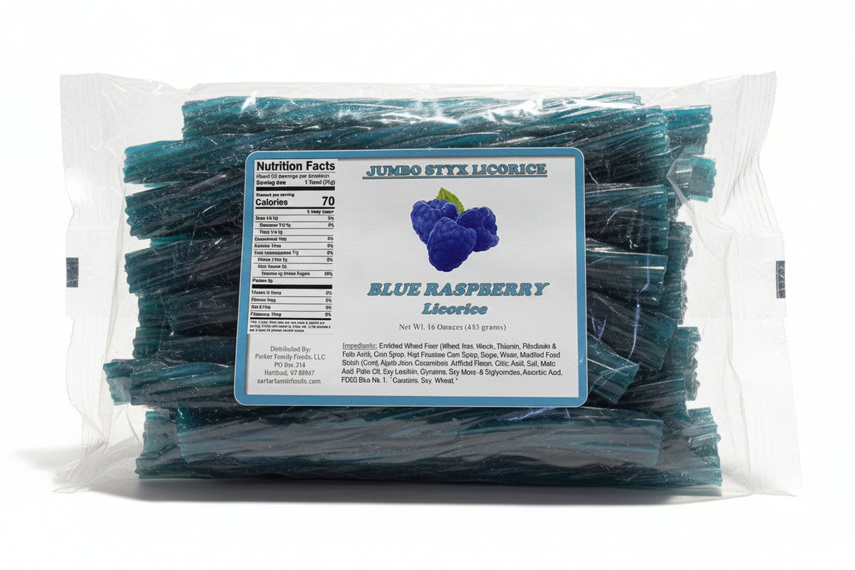 Jumbo Stix Licorice - Blue Raspberry Licorice – Angry Goat Pepper Co.